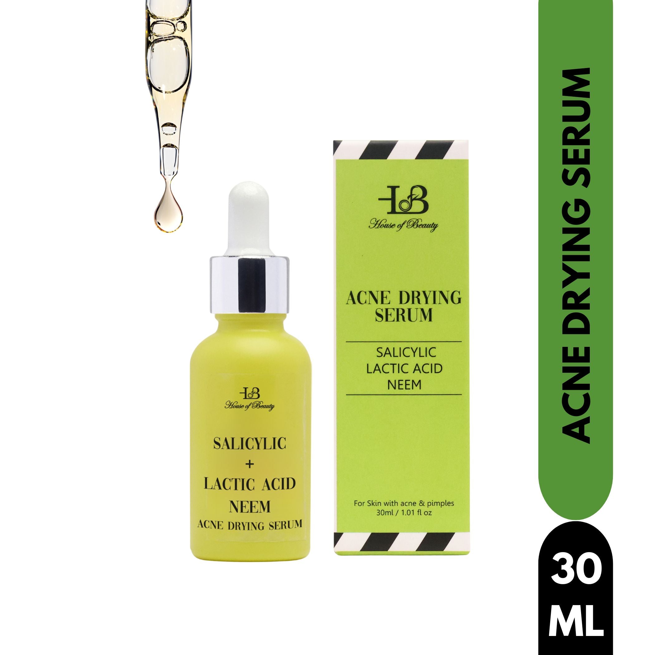Acne Drying Serum 30ml W/ Salicylic acid, Lactic acid & Neem